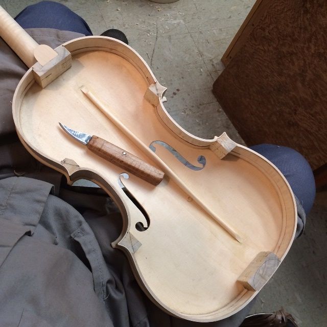 16-1/2" 5-string viola near completion | Five String Fiddles